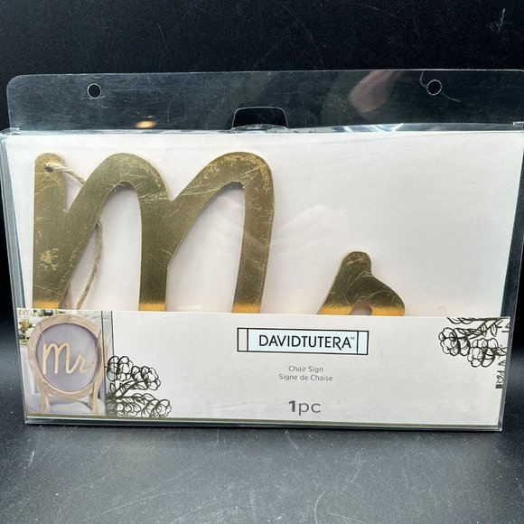 David Tutera | Party Supplies | Wedding Celebration Gold Chair Sign ...